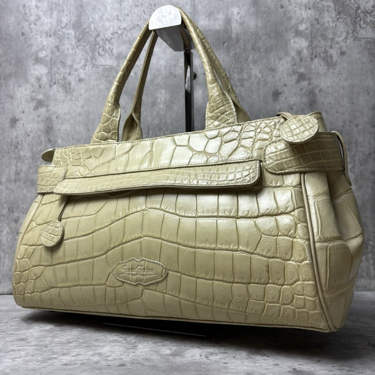 リアルクロコダイル 希少カラー マット 自立 樂淘letao日本代購代標第一品牌－定価55万⁄極美品 リアル